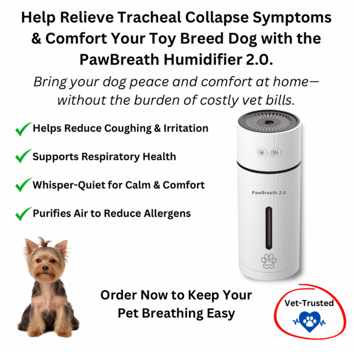 PawBreath Humidifier 2.0 | Tracheal Collapse Relief for Toy Breed Dogs ...